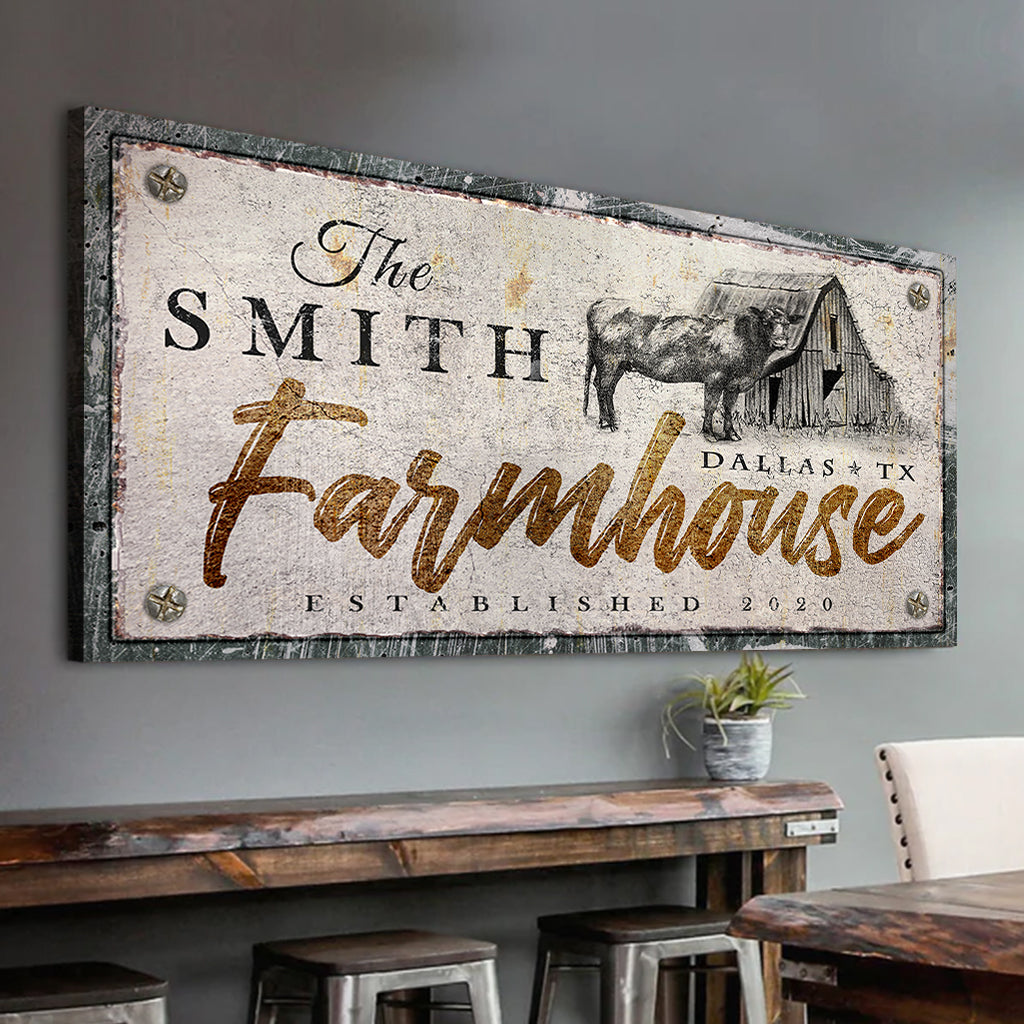 Rustic Farmhouse Sign Personalized Canvas Wall Art – Tailored Canvases