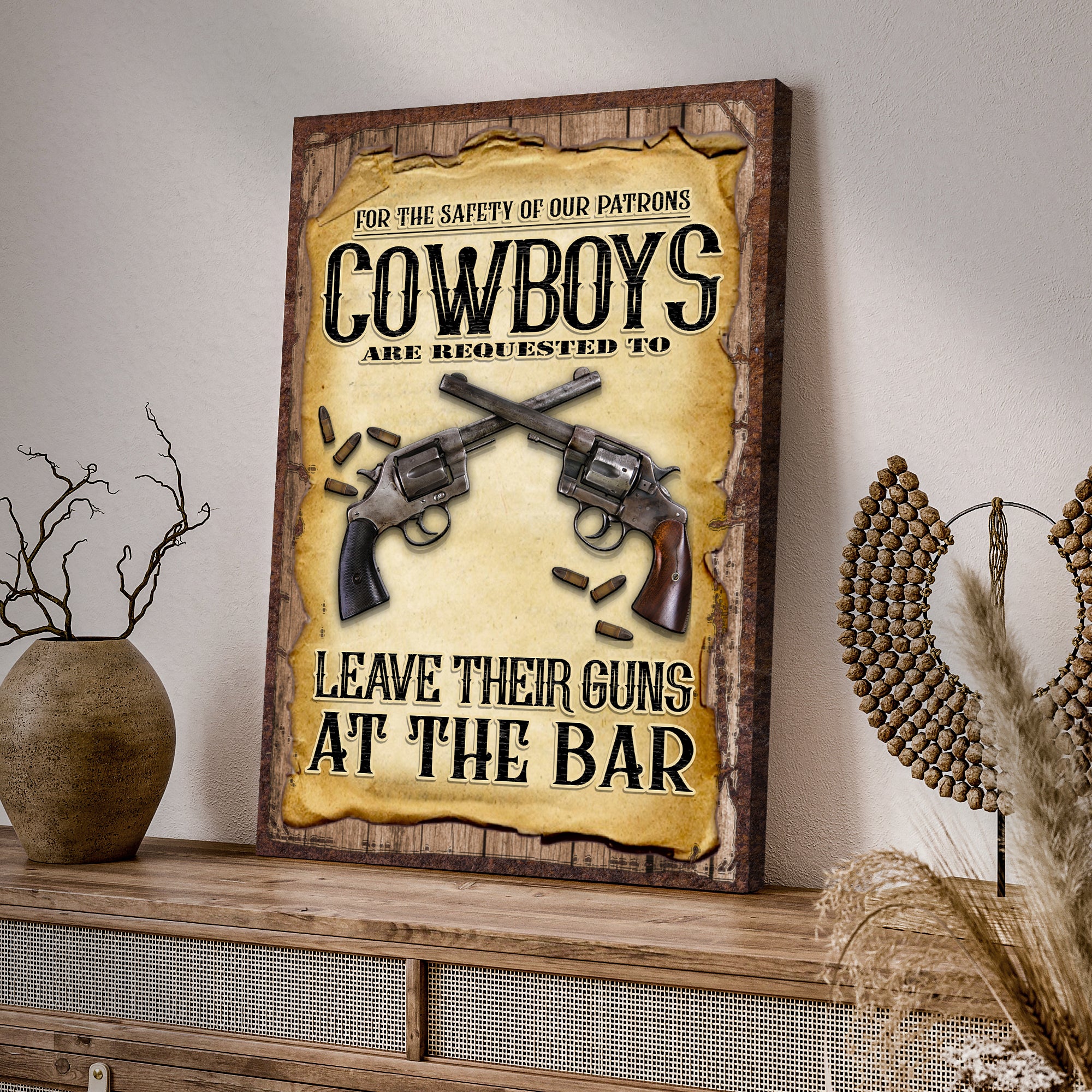 Cowboy Safety Sign – Tailored Canvases