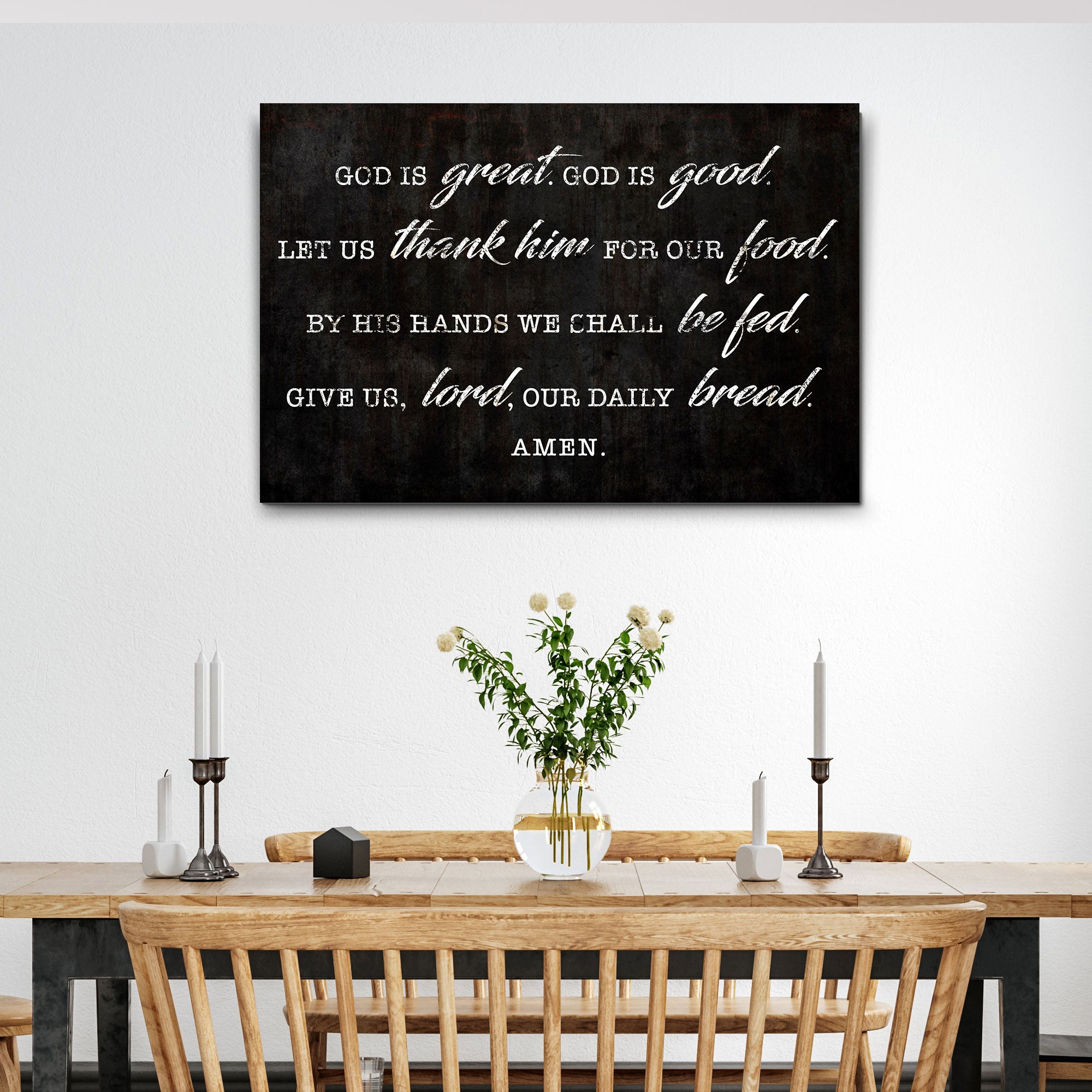God Is Great God Is Good Prayer Sign III - Tailored Canvases