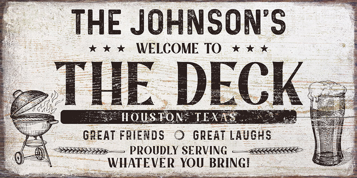 Personalized Deck Signs | Welcome to Our Deck Signs – Tailored Canvases