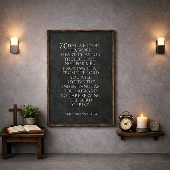 Service To God - Colossians 3:23-24 Faith Sign | Tailored Canvases