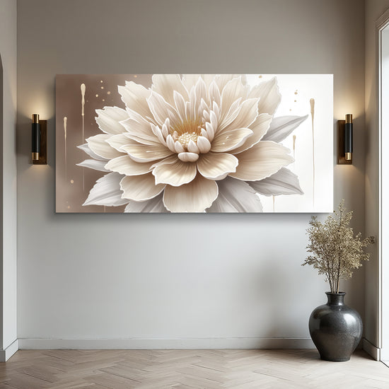 Single Beige Flower Abstract Wall Art | Tailored Canvases