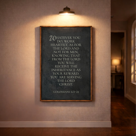 Service To God - Colossians 3:23-24 Faith Sign | Tailored Canvases