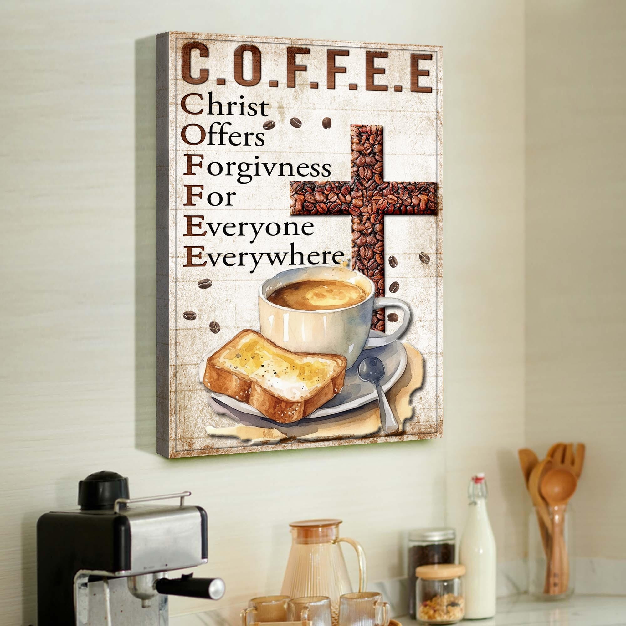 Christ And Coffee Faith Sign IV | Tailored Canvases