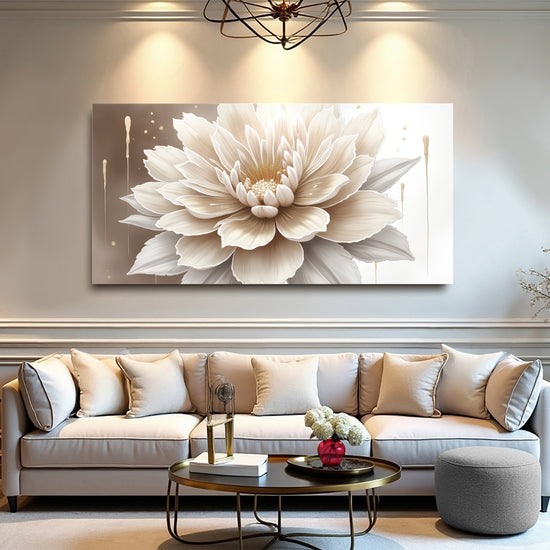 Single Beige Flower Abstract Wall Art | Tailored Canvases