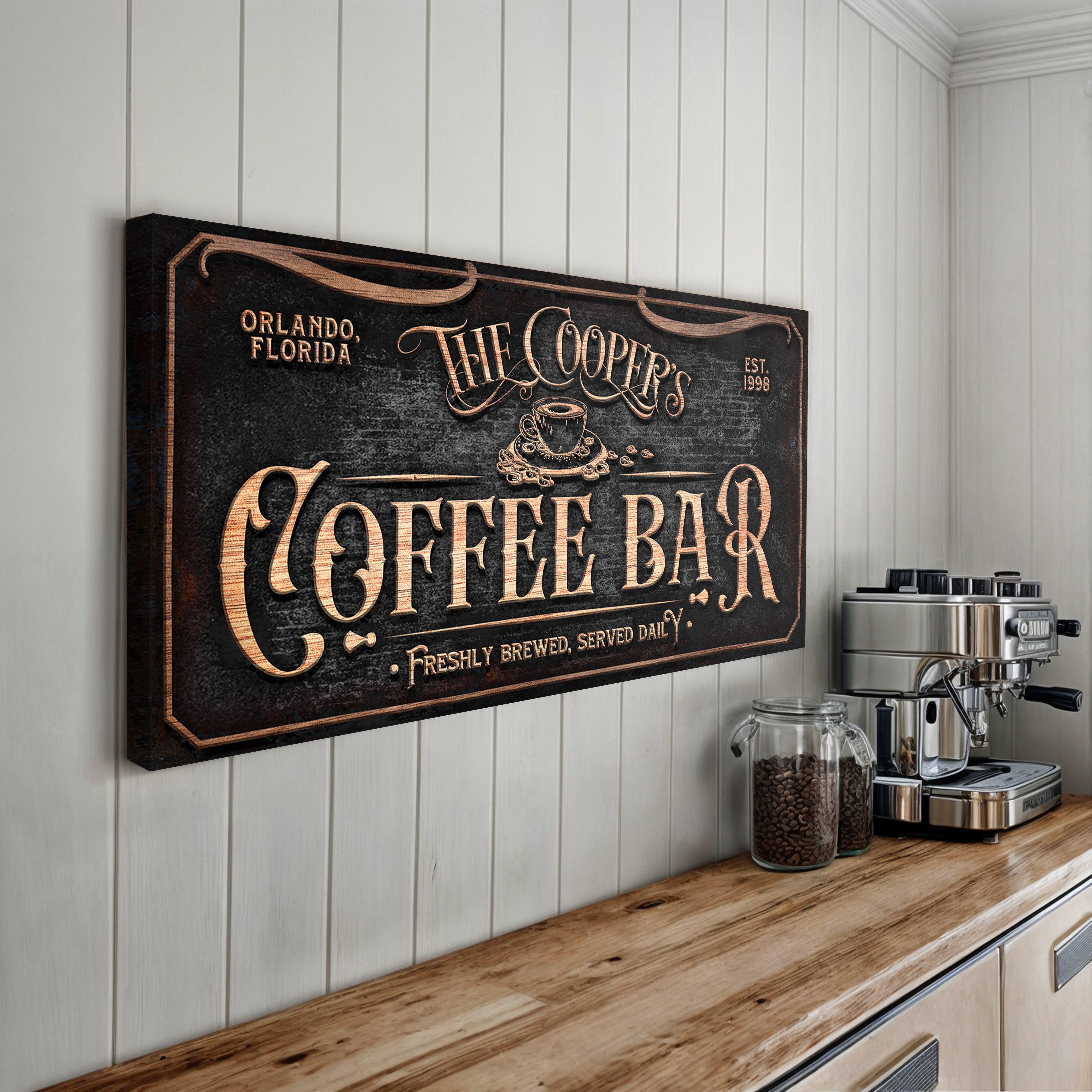 Personalized Coffee Bar Sign V | Tailored Canvases