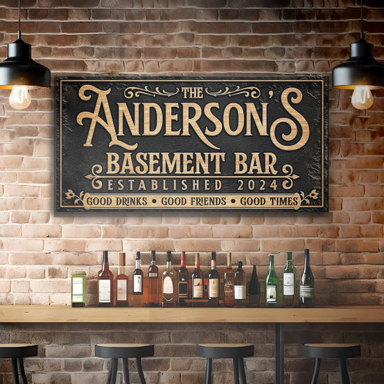 Personalized basement bar signs, vintage home bar custom signs with ...