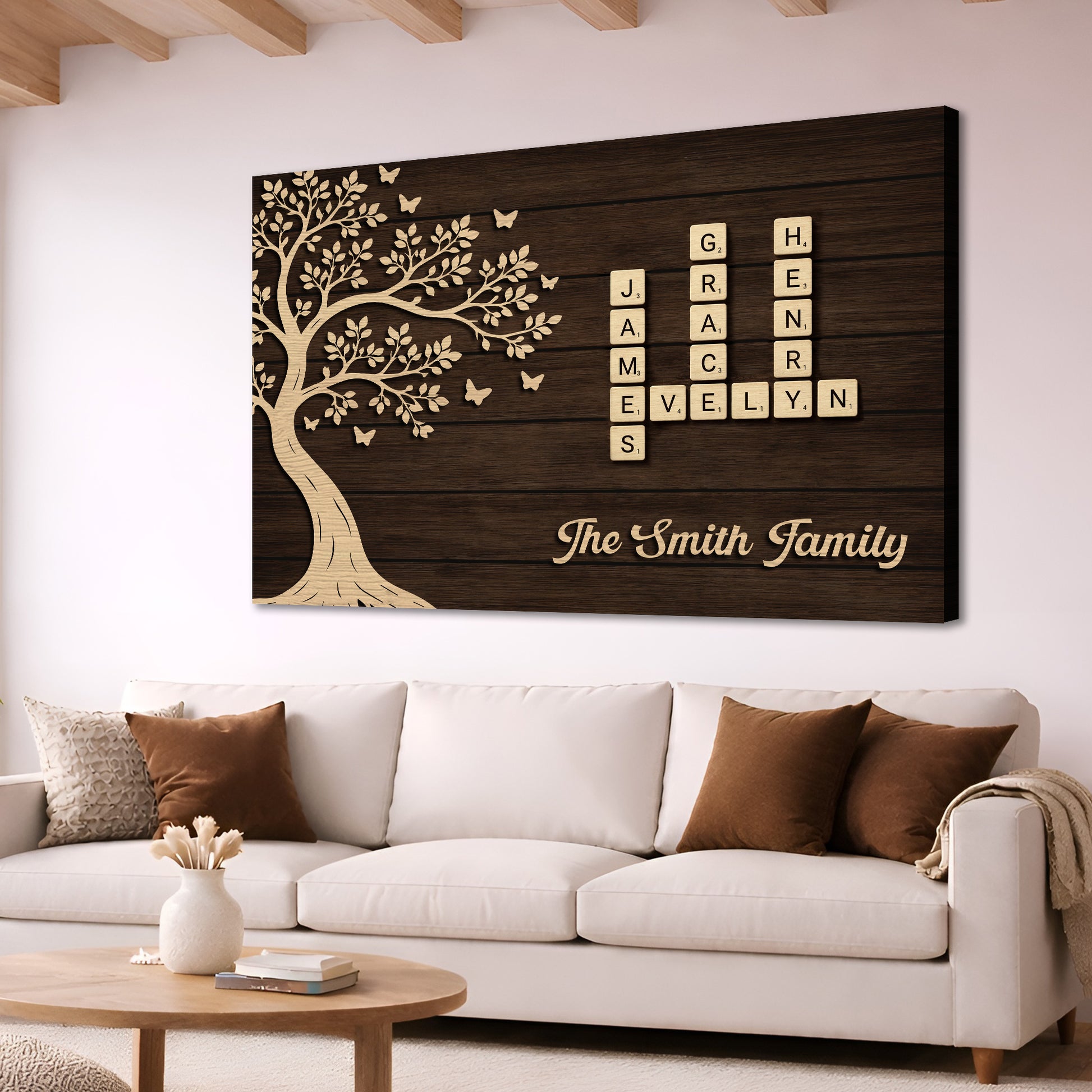 Custom Family Crossword Wall Sign | Tailored Canvases