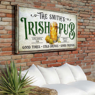 Custom irish pub signs, personalized irish bar sign with name location ...