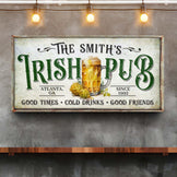 Custom irish pub signs, personalized irish bar sign with name location ...