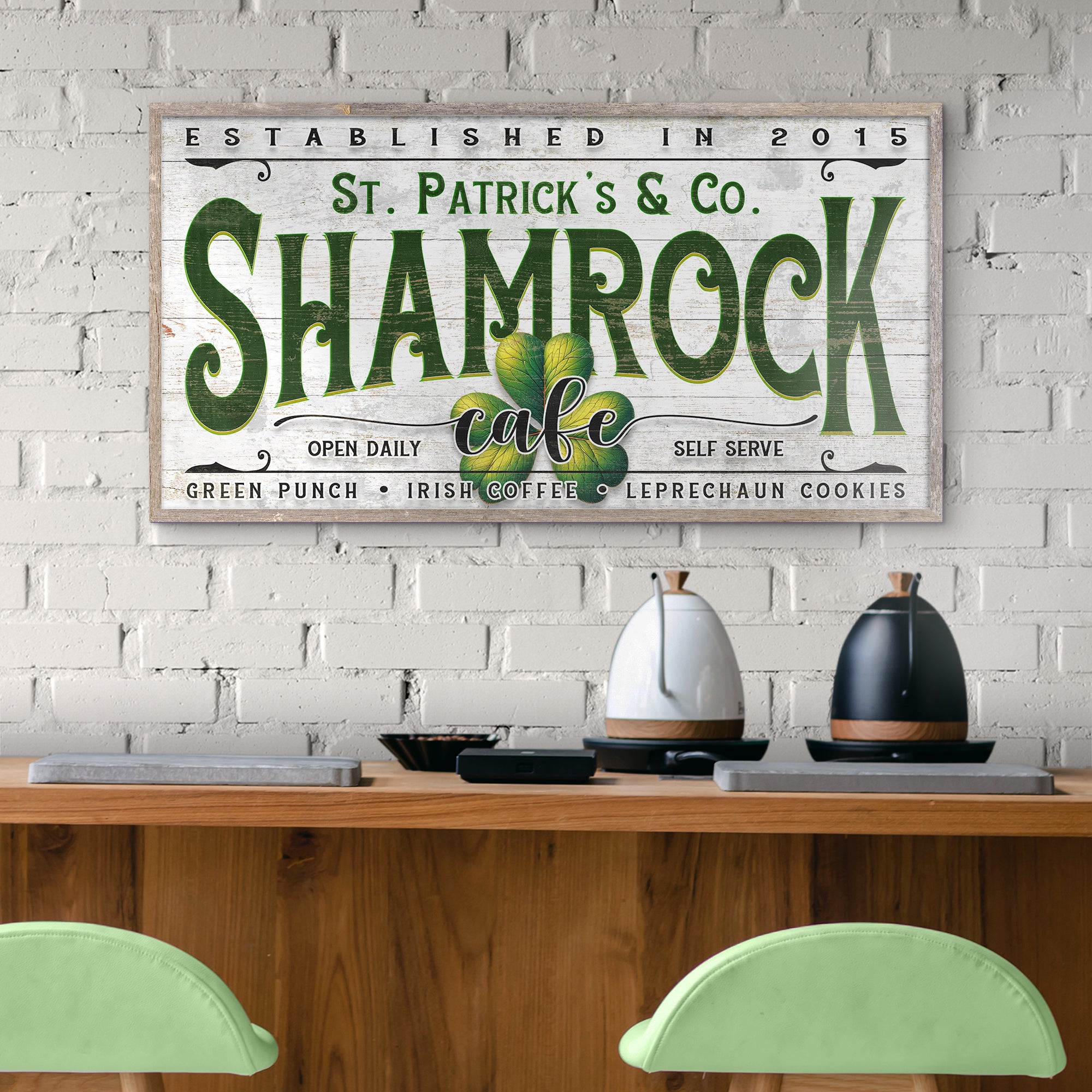 Custom Shamrock Cafe Sign | Tailored Canvases