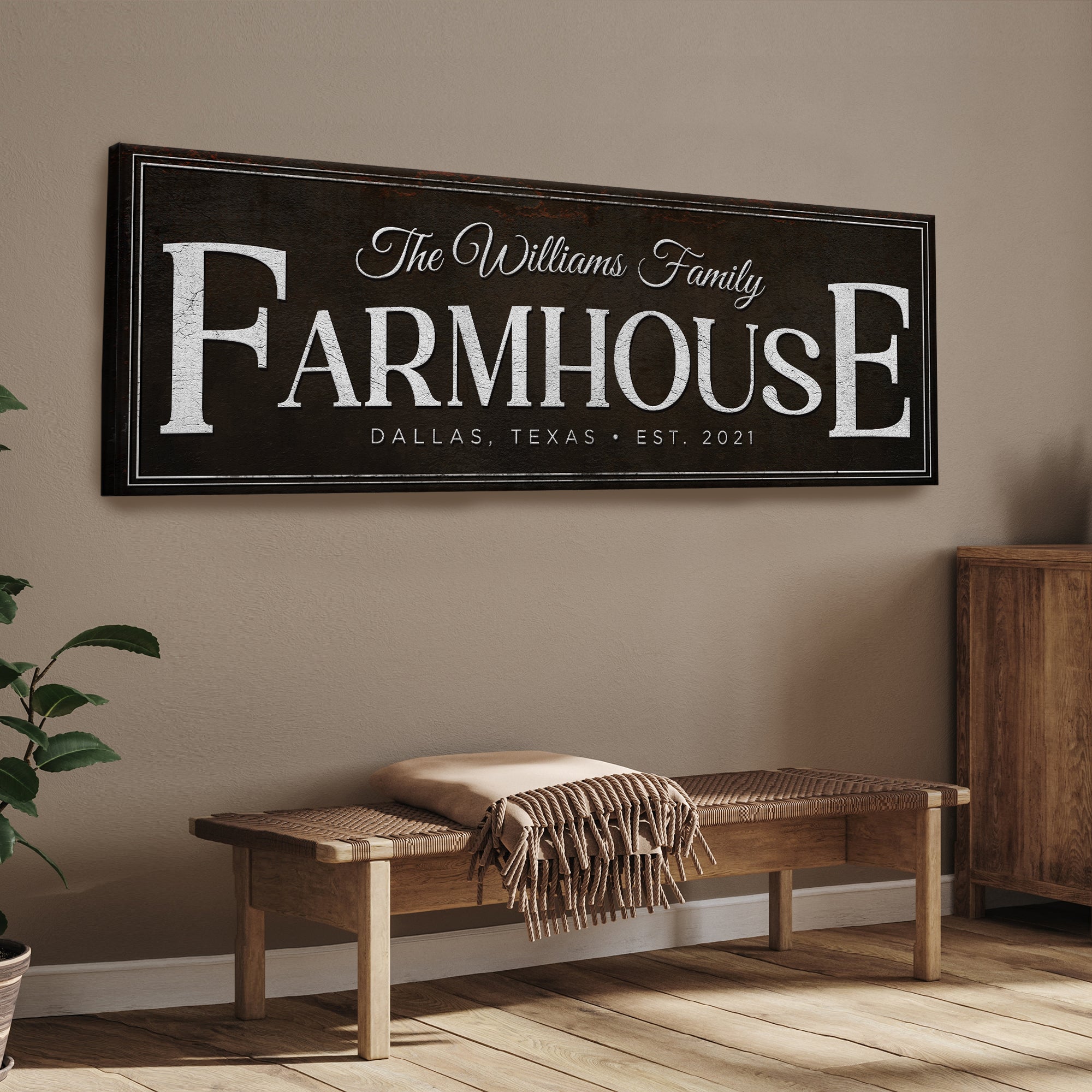 Personalized vintage farmhouse sign, customizable farmhouse canvas ...