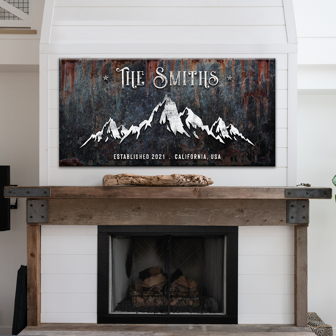 Family Mountain Home Sign Personalized Canvas Wall Art – Tailored Canvases