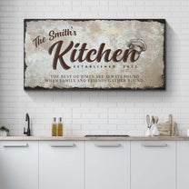 Family Kitchen Sign Personalized Canvas Wall Art – Tailored Canvases