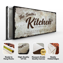 Family Kitchen Sign Personalized Canvas Wall Art – Tailored Canvases