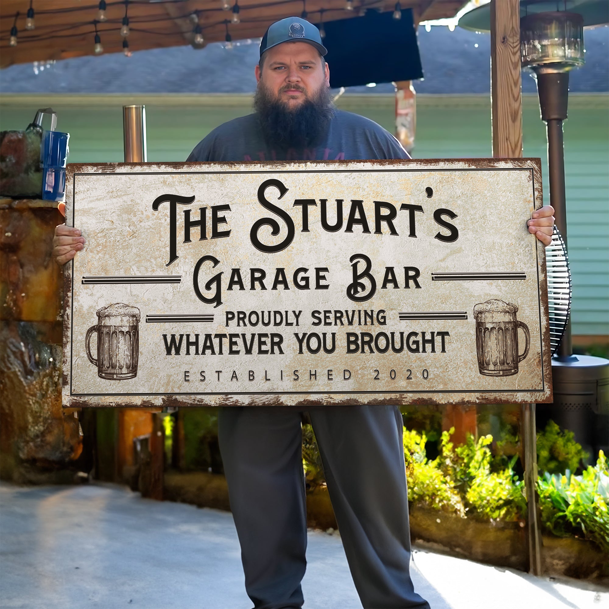 Garage Bar Sign Personalized Canvas Wall Art – Tailored Canvases