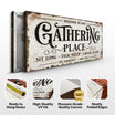 Gathering place sign, vintage gathering place wall art sign with name ...