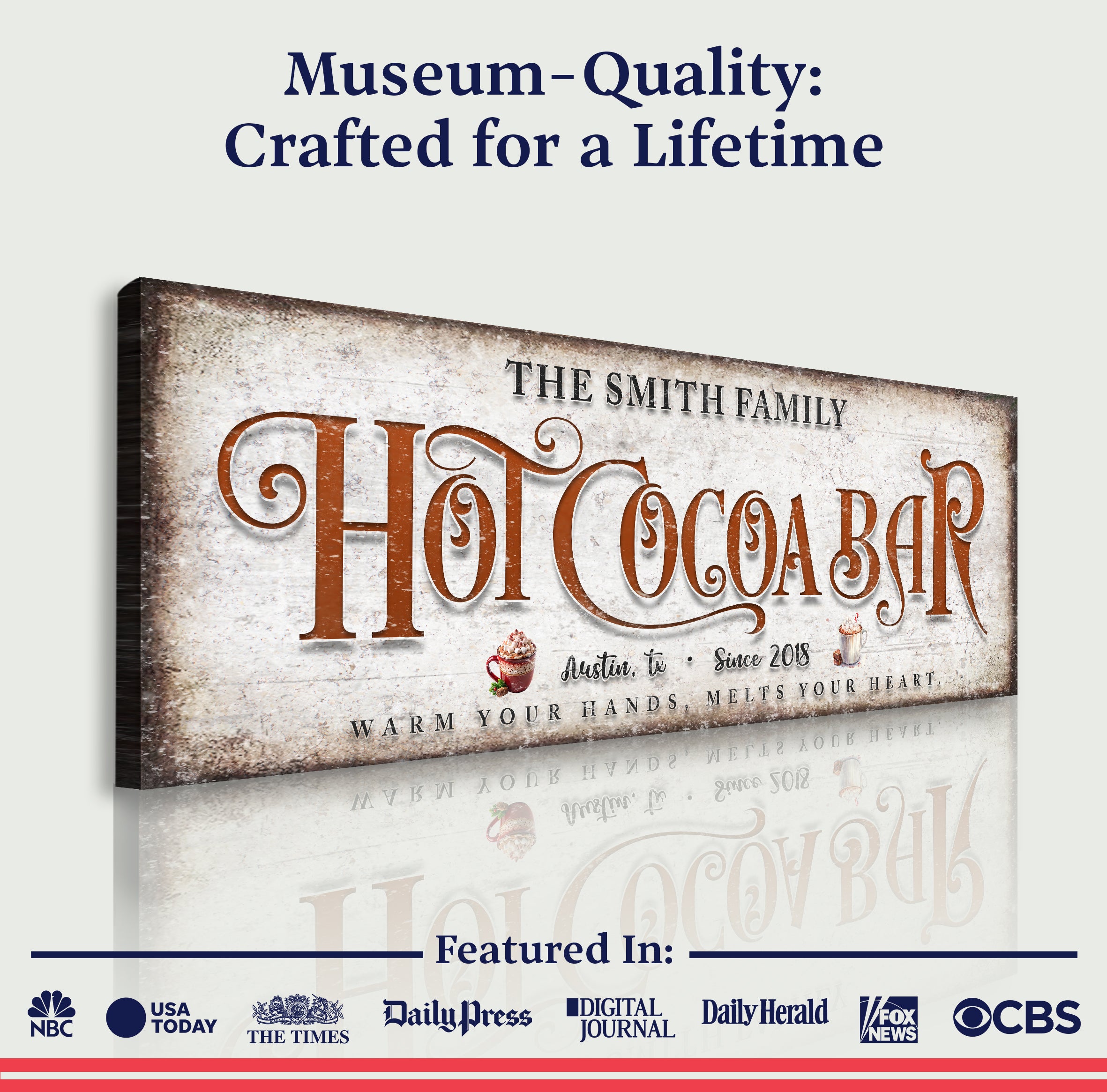 Hot Chocolate Christmas Bar Sign II | Tailored Canvases