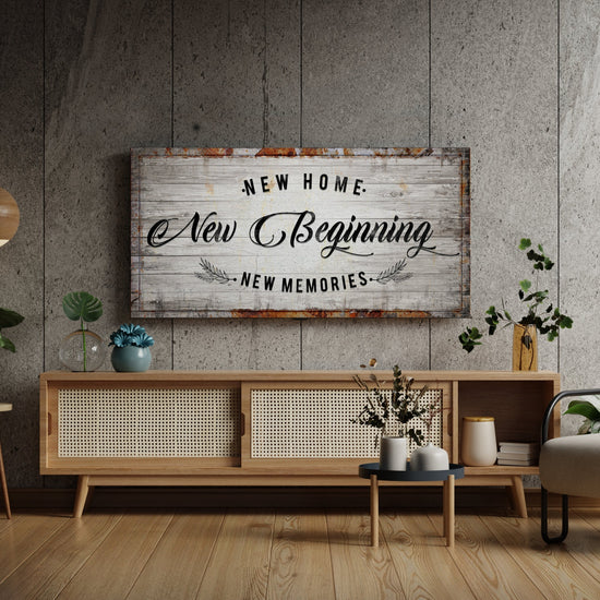 New Home, New Beginning Sign – Tailored Canvases