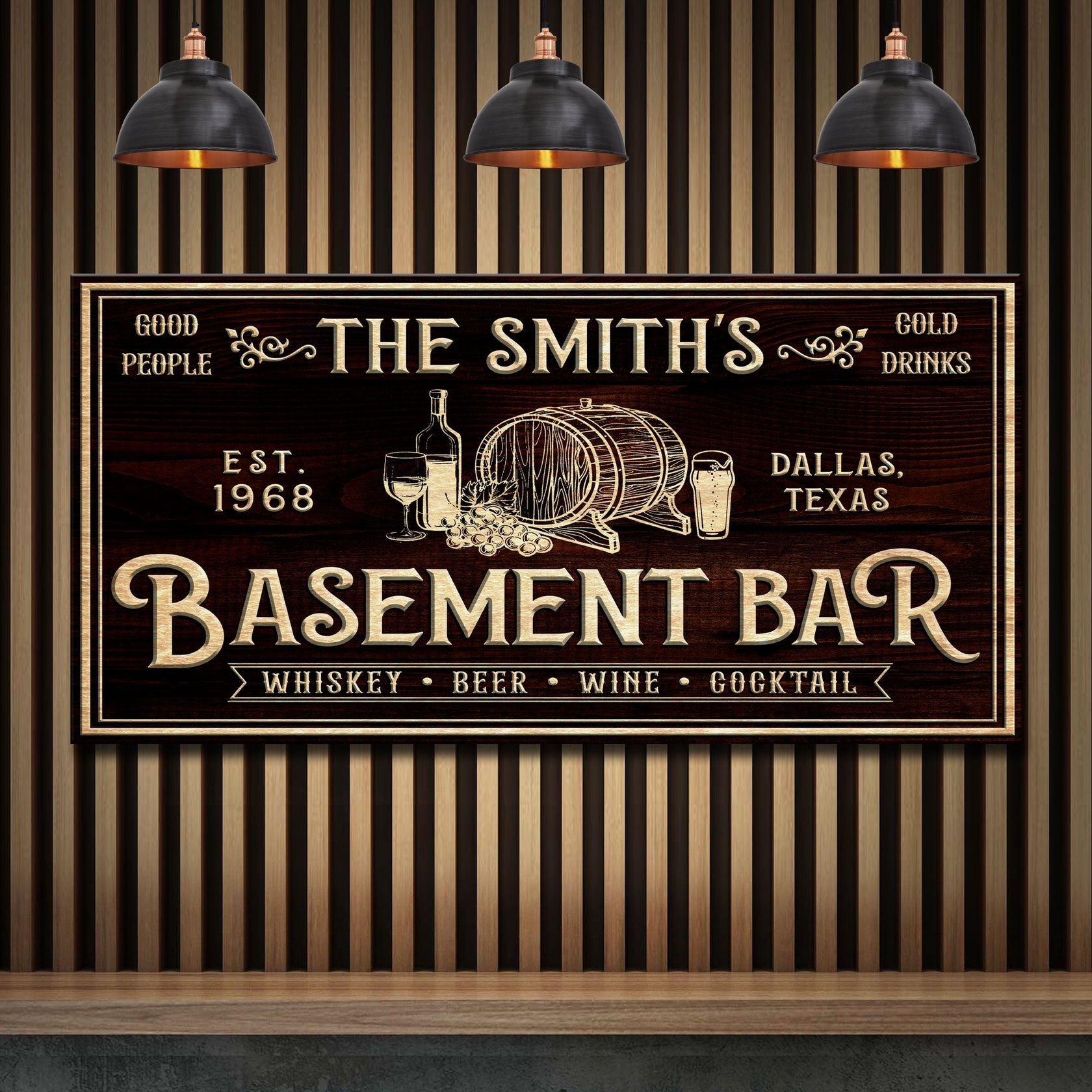 Personalized basement bar signs, Custom basement bar sign with name ...