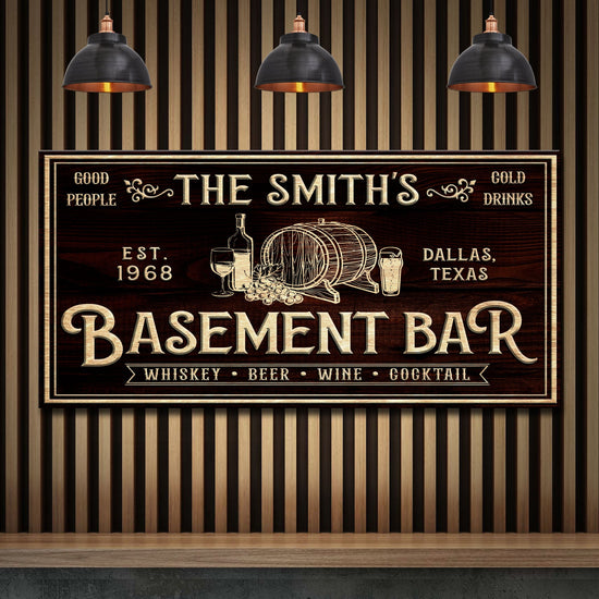 Personalized basement bar signs, Custom basement bar sign with name ...