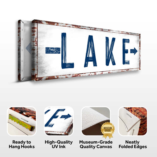 Rustic Lake Arrow Sign – Tailored Canvases