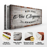New Home, New Beginning Sign – Tailored Canvases