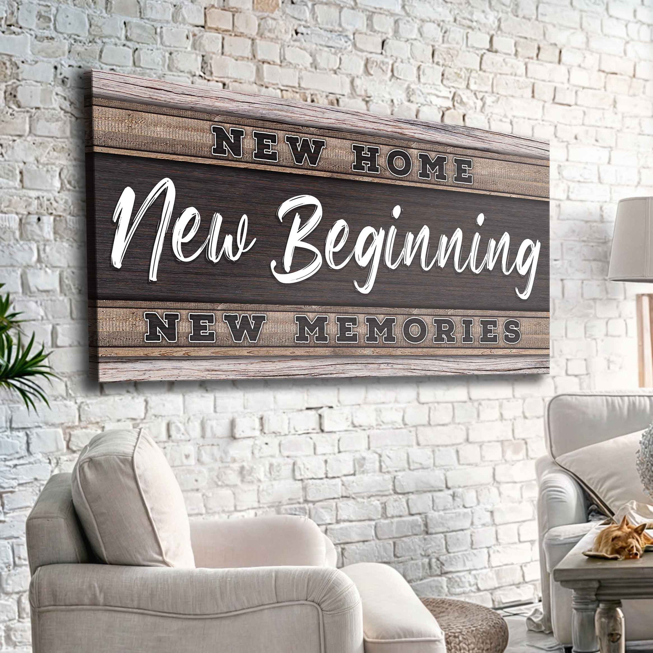 New Home, New Beginning Sign V | Tailored Canvases