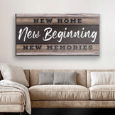 New Home, New Beginning Sign V | Tailored Canvases