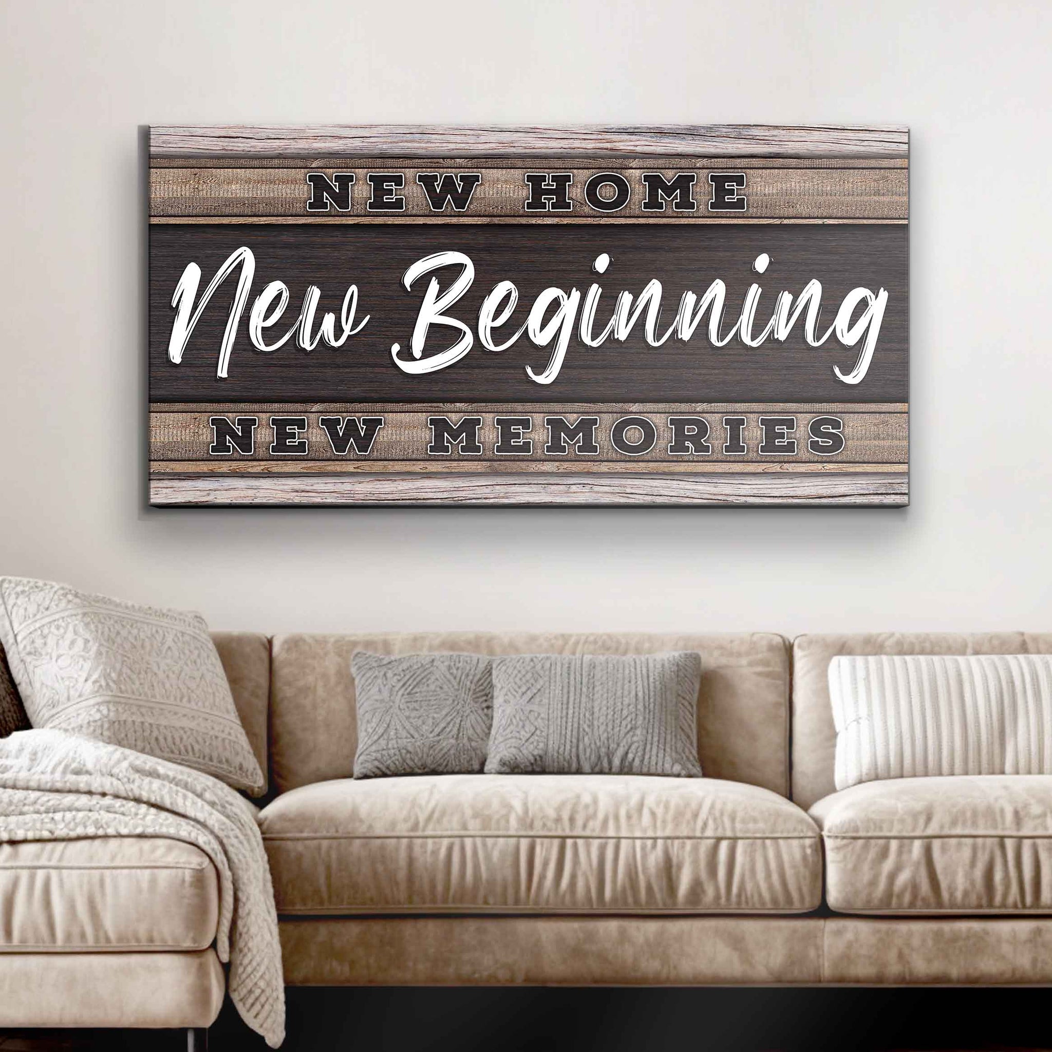 New Home, New Beginning Sign V | Tailored Canvases