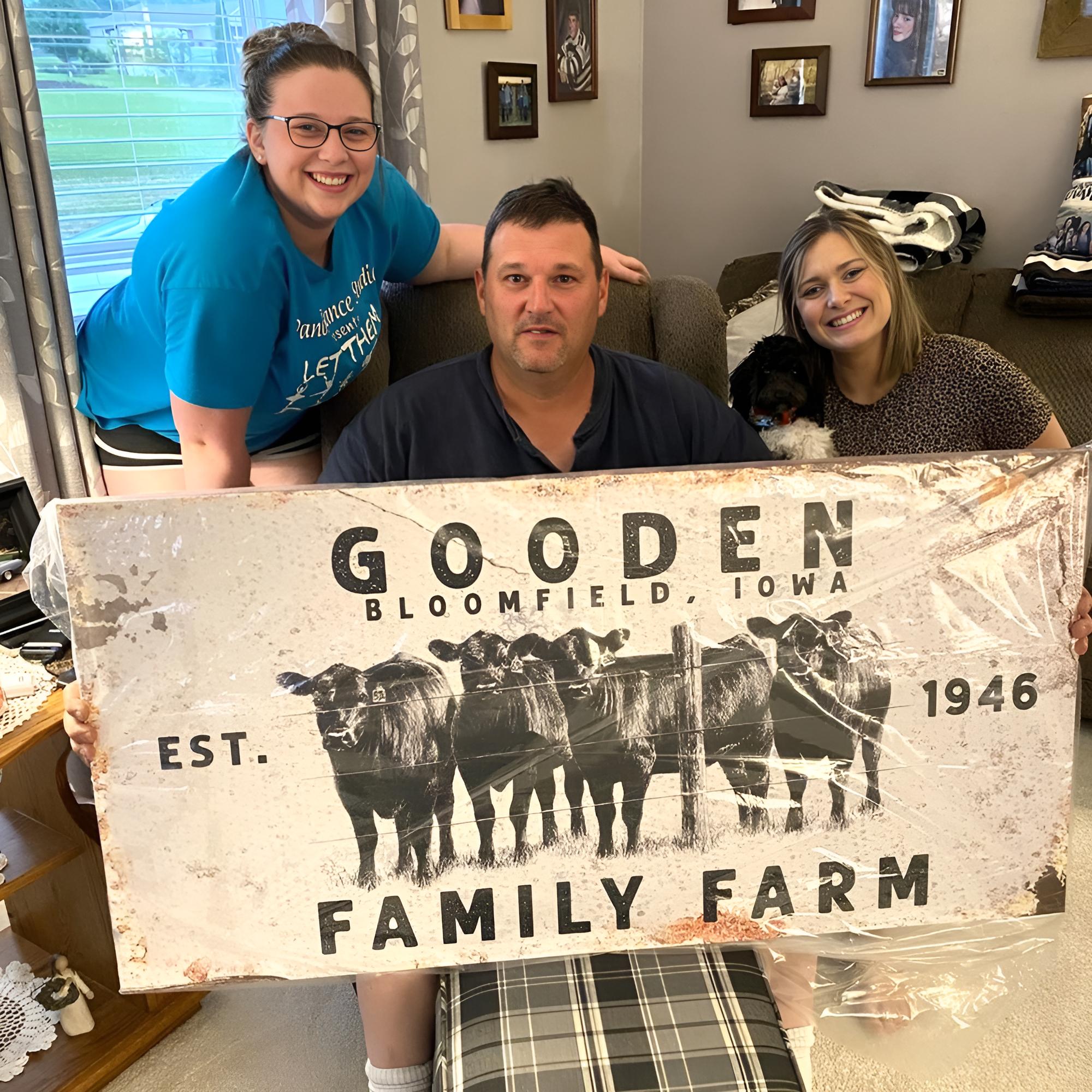 Cattle Ranch Rustic Sign Personalized Canvas Wall Art – Tailored Canvases