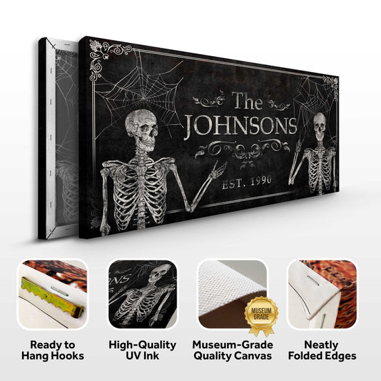 Gothic Family Sign Personalized Canvas Wall Art – Tailored Canvases