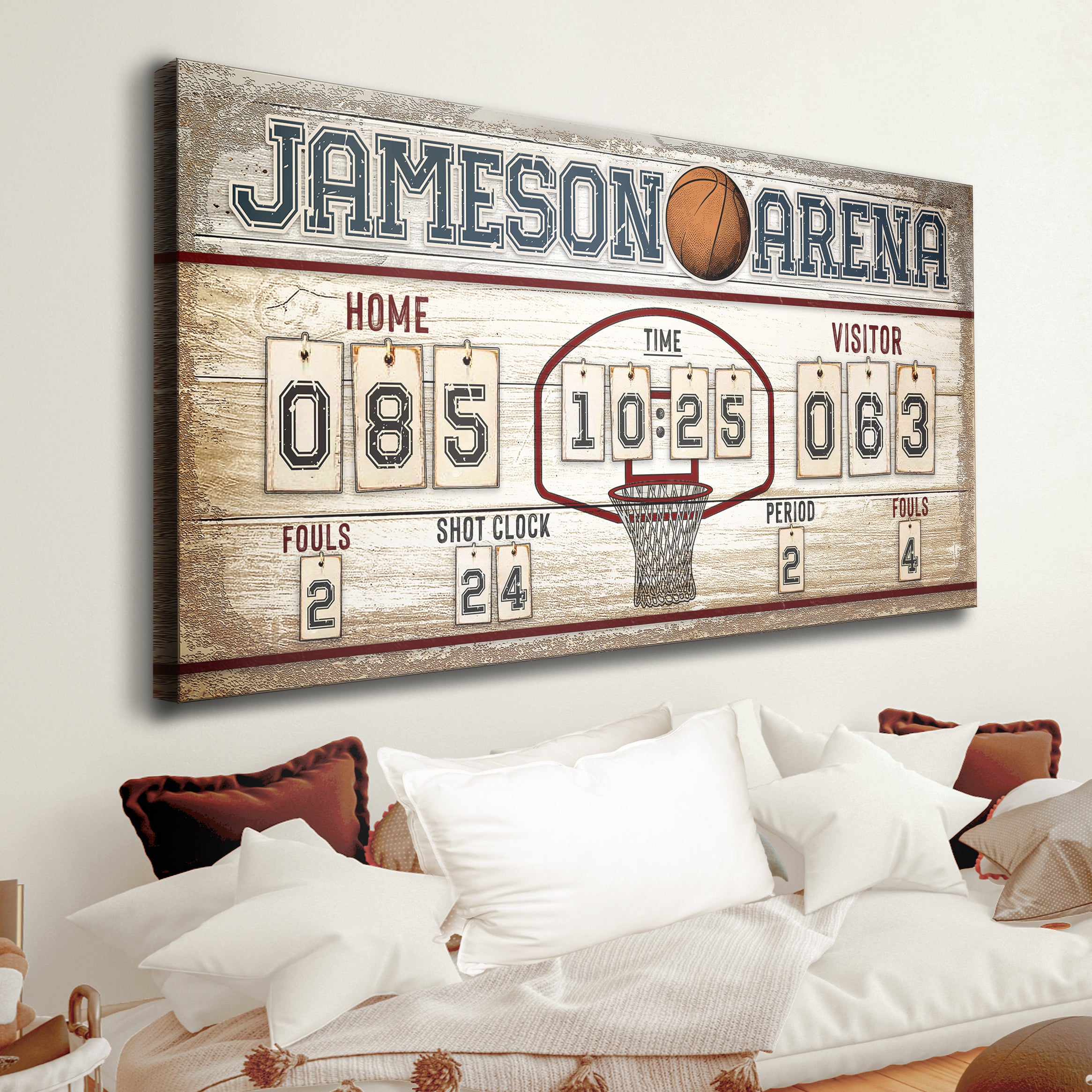 Personalized basketball scoreboard sign, Customizable nursery room ...