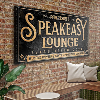 Personalized speakeasy sign, customizable black vintage speakeasy sign ...