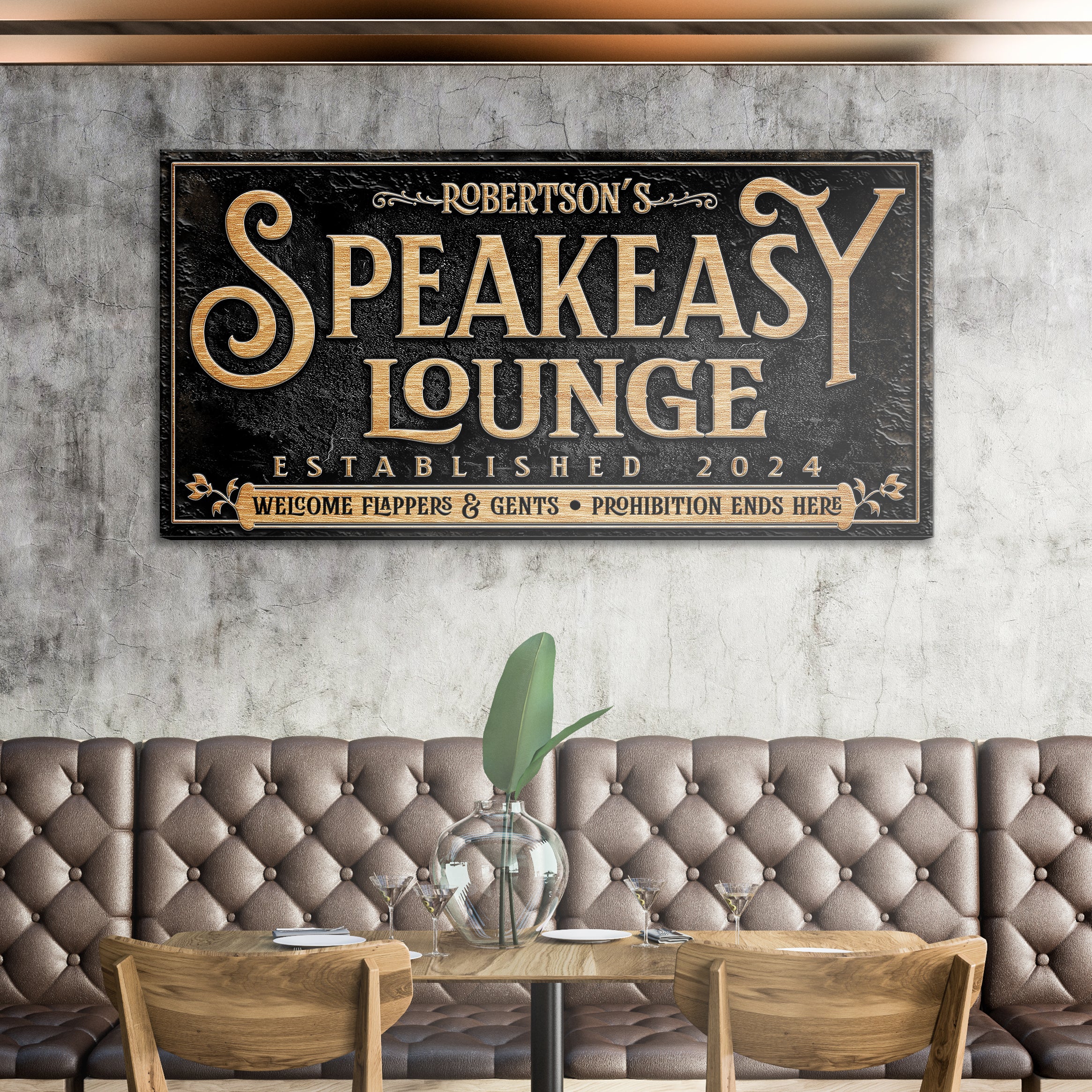 Personalized speakeasy sign, customizable black vintage speakeasy sign ...
