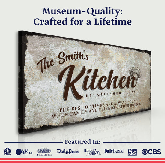Family Kitchen Sign Personalized Canvas Wall Art – Tailored Canvases