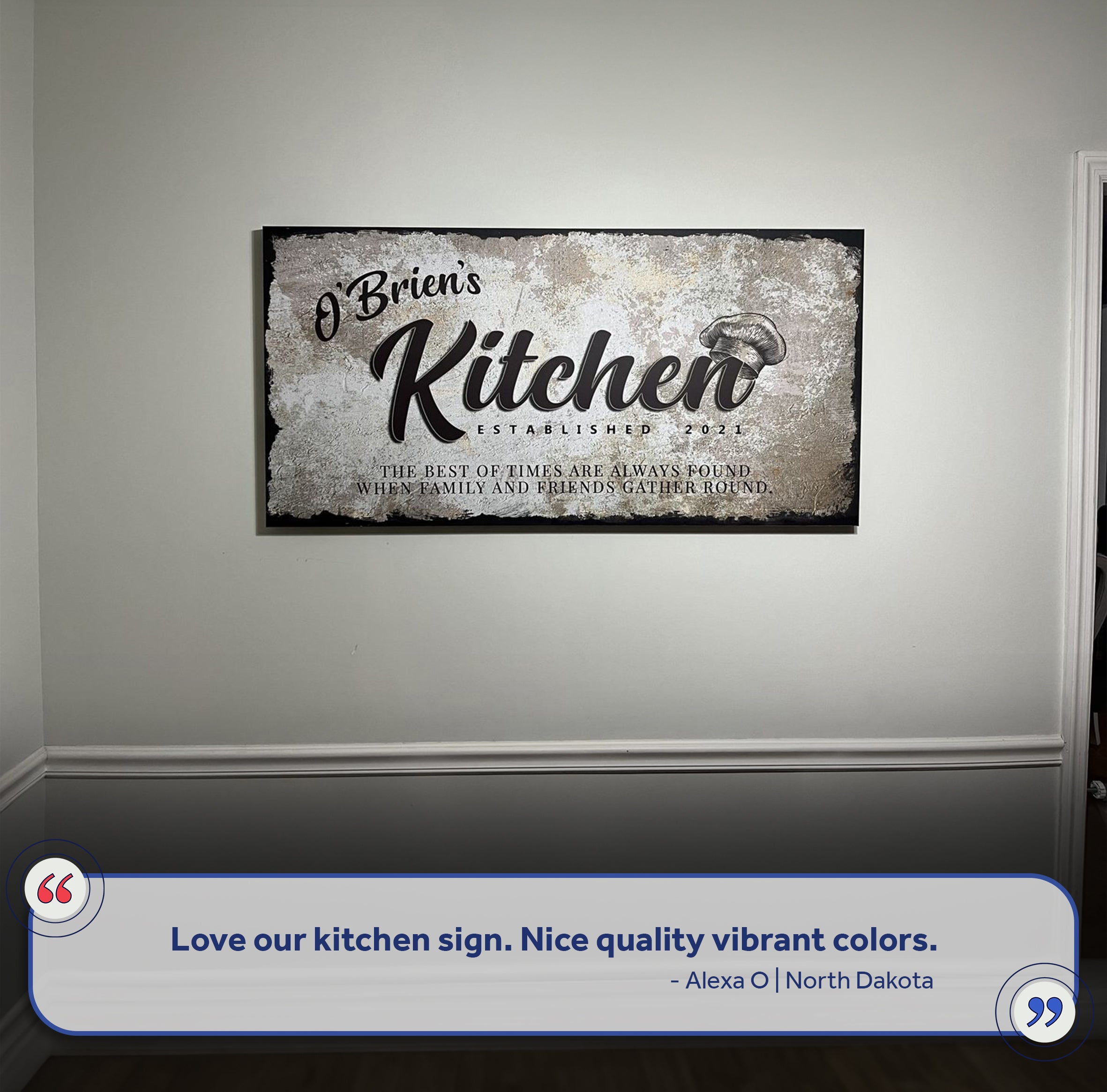 Family Kitchen Sign Personalized Canvas Wall Art – Tailored Canvases