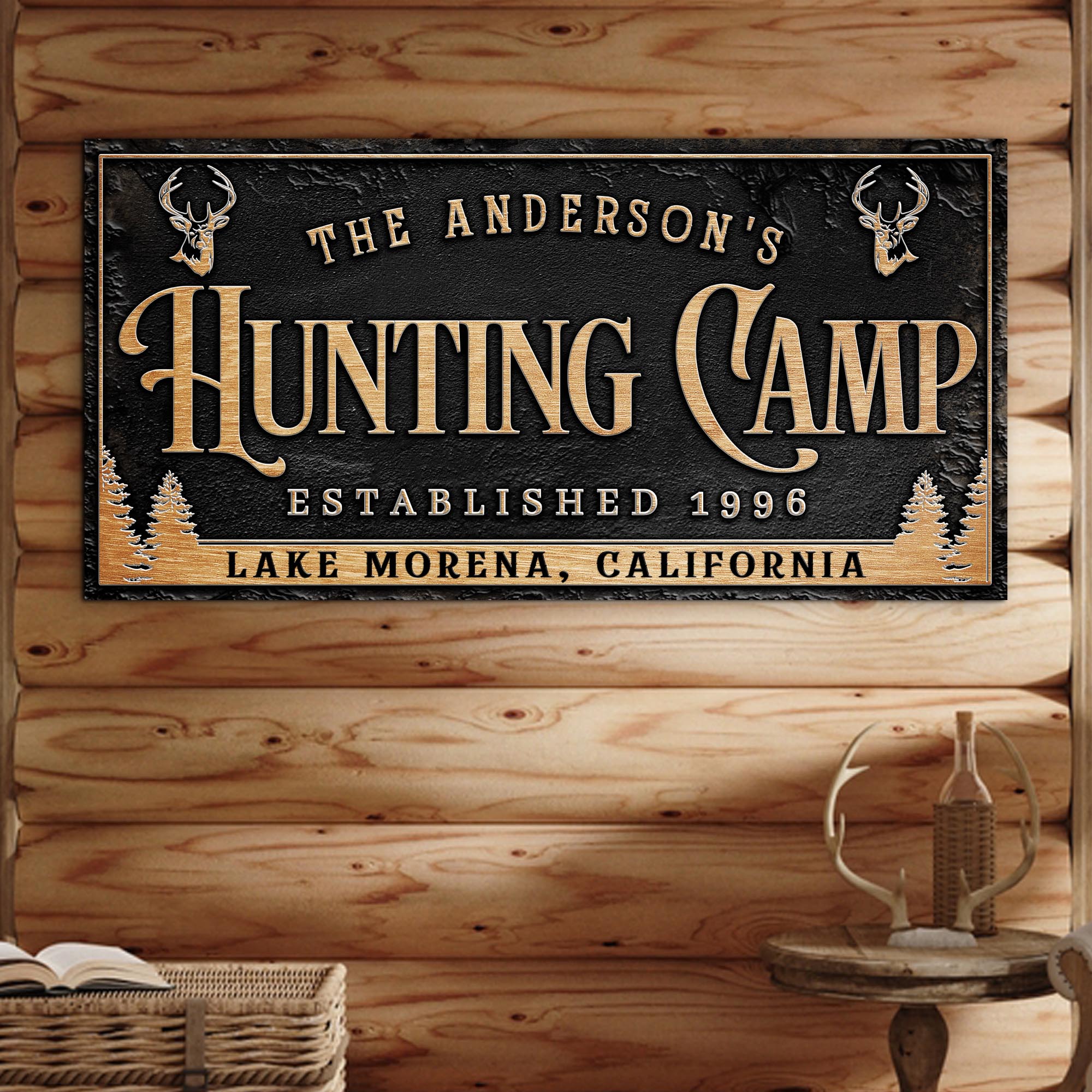 Personalized Family Hunting Camp Sign | Tailored Canvases