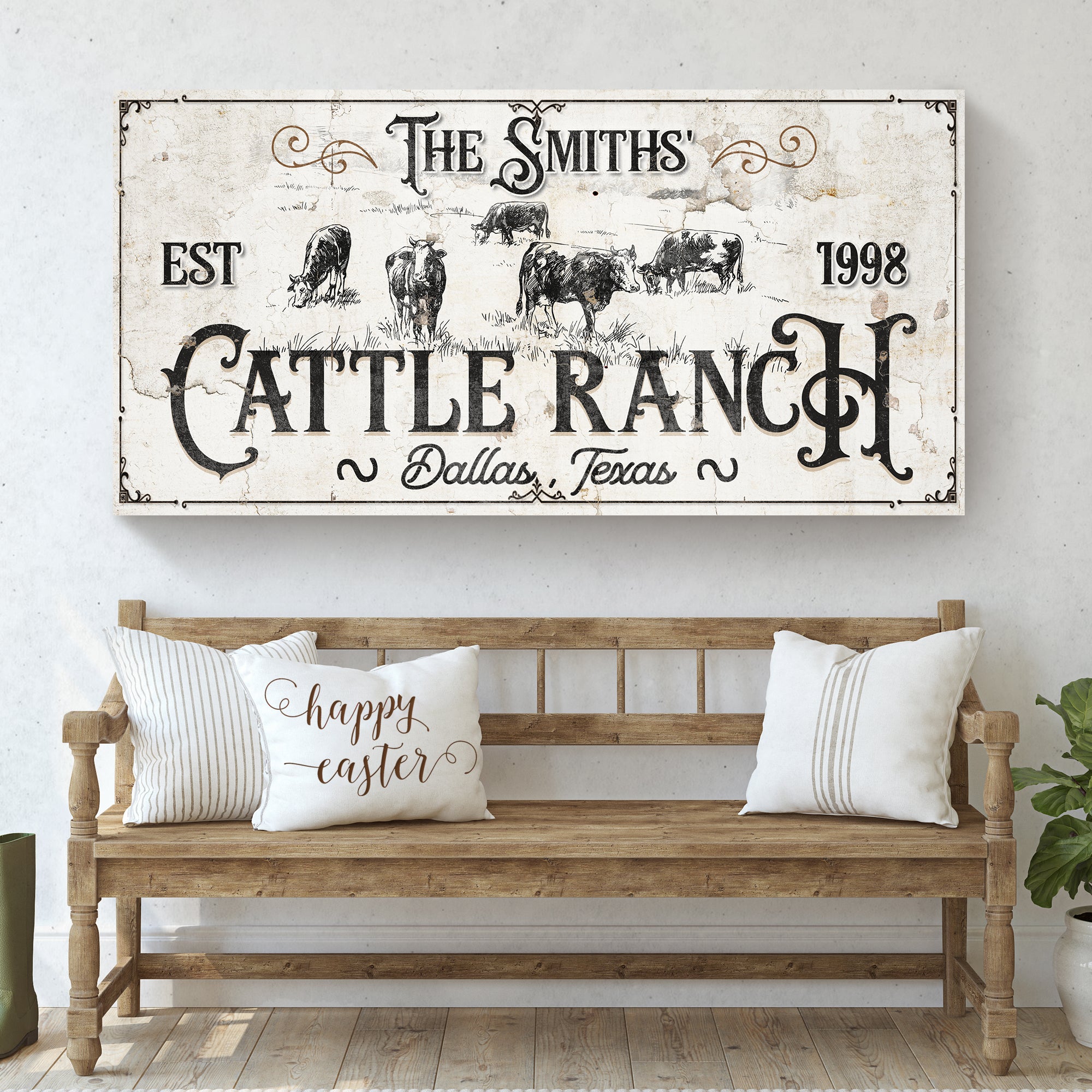 Branded Cattle Ranch Sign III Personalized Canvas Wall Art – Tailored ...