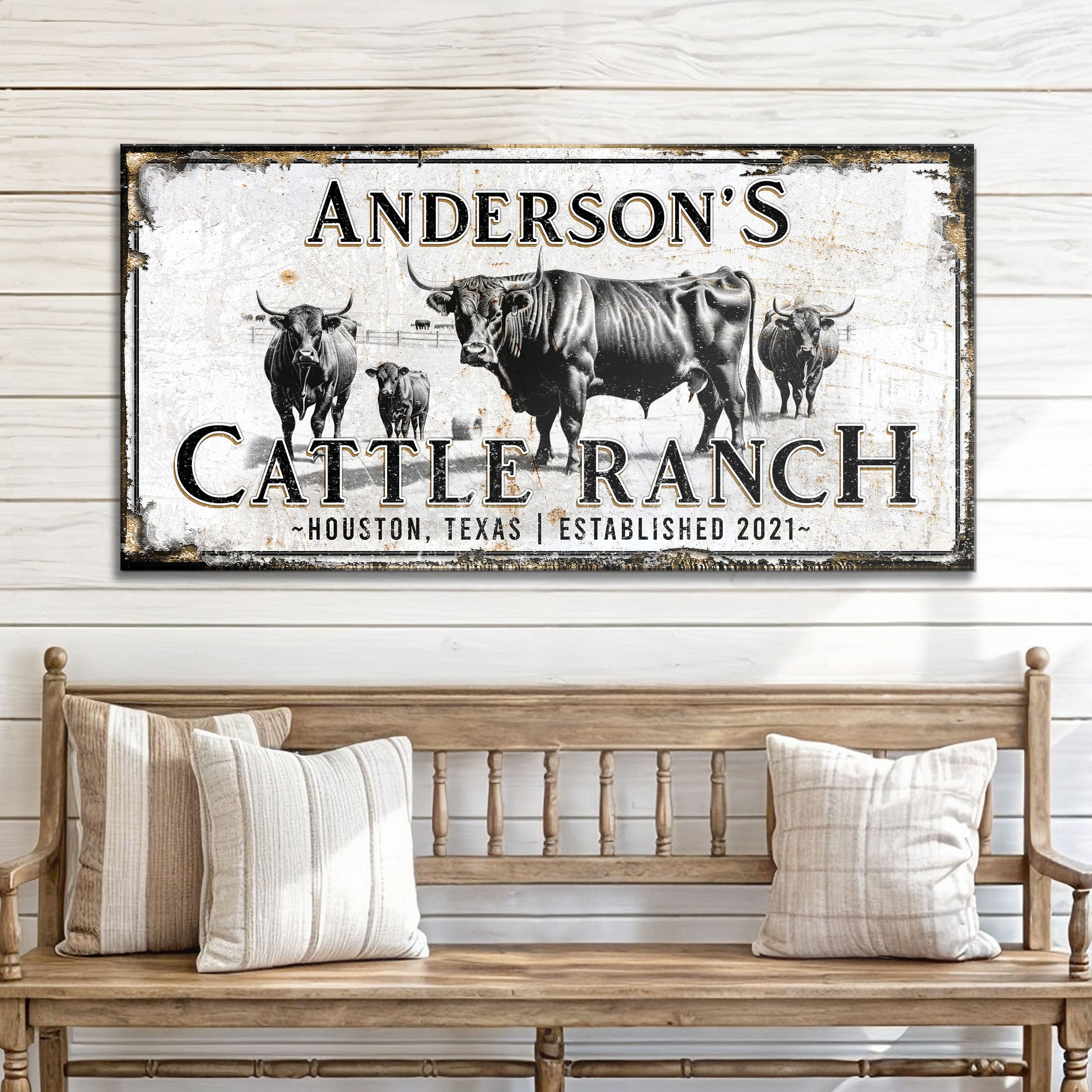Personalized Cattle Sign | Tailored Canvases