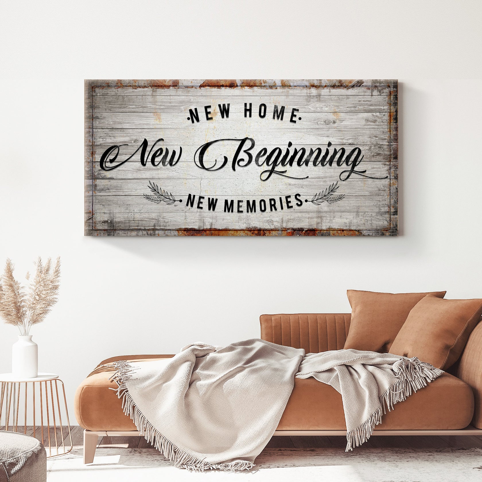 New Home, New Beginning Sign – Tailored Canvases
