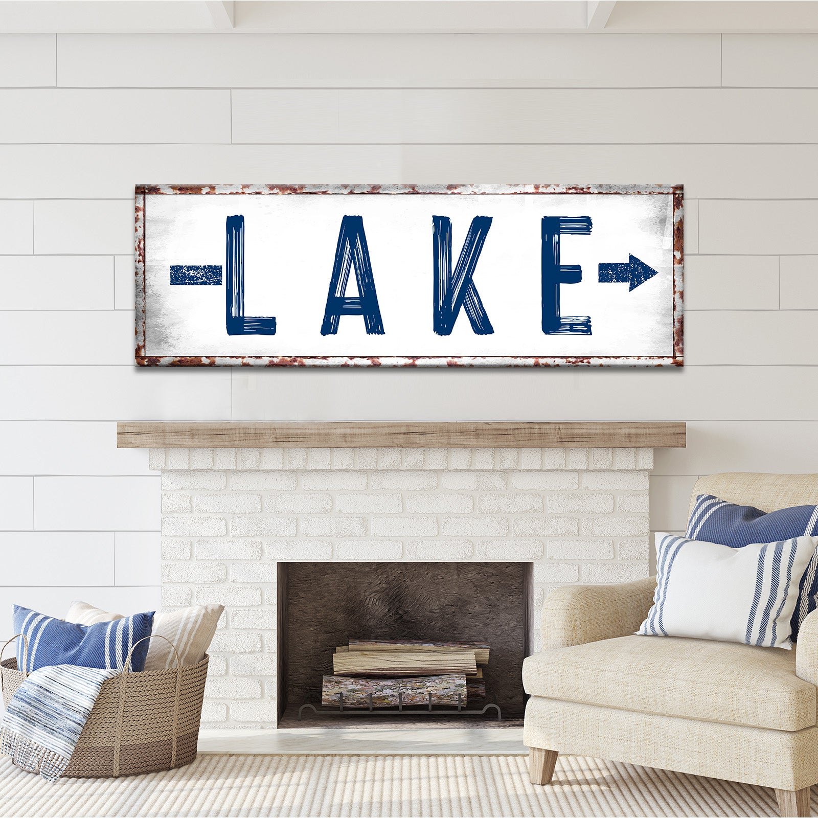 Rustic Lake Arrow Sign – Tailored Canvases