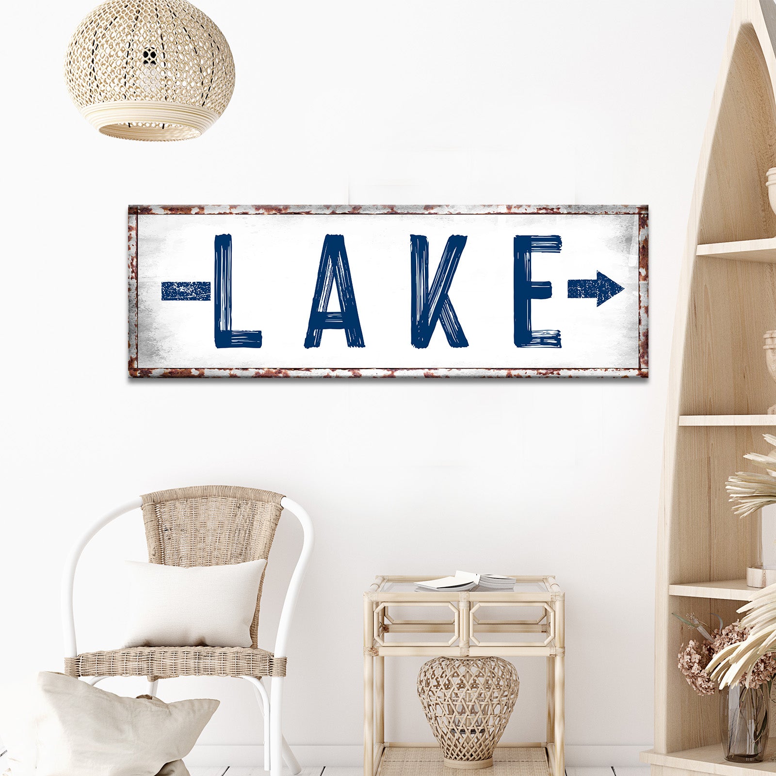 Rustic Lake Arrow Sign – Tailored Canvases