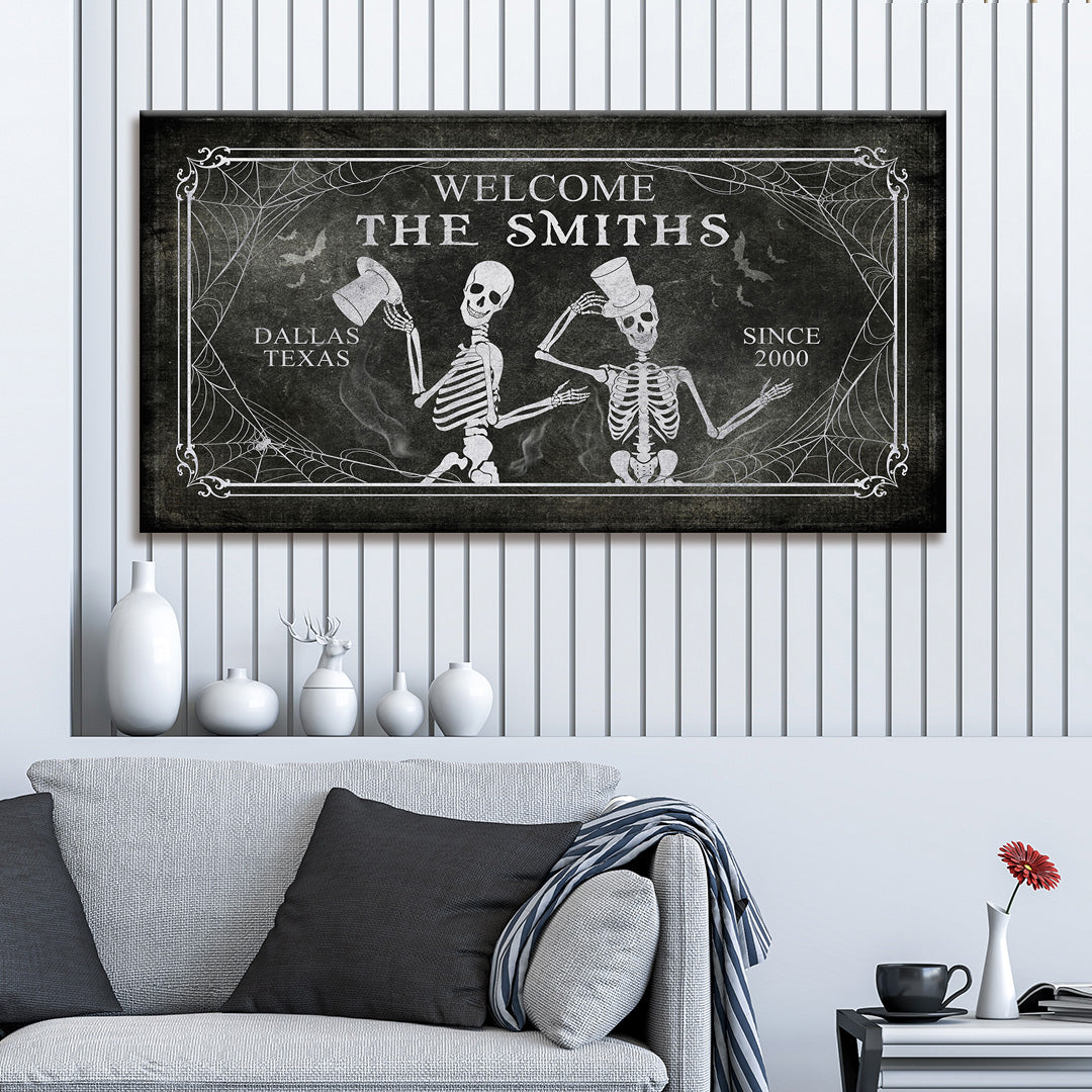 Gothic Welcome Sign Personalized Canvas Wall Art – Tailored Canvases