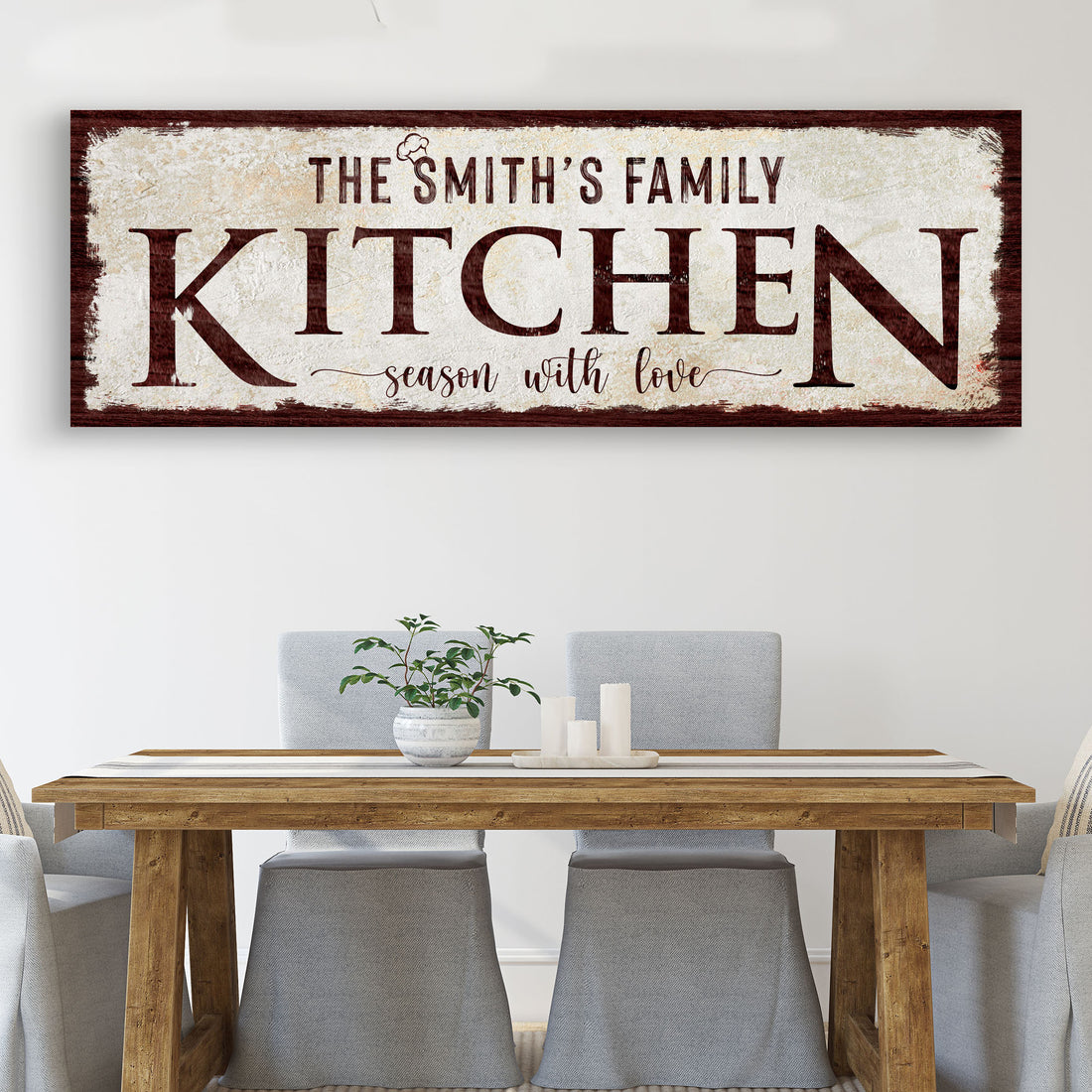 Family Kitchen Sign IV Personalized Canvas Wall Art – Tailored Canvases