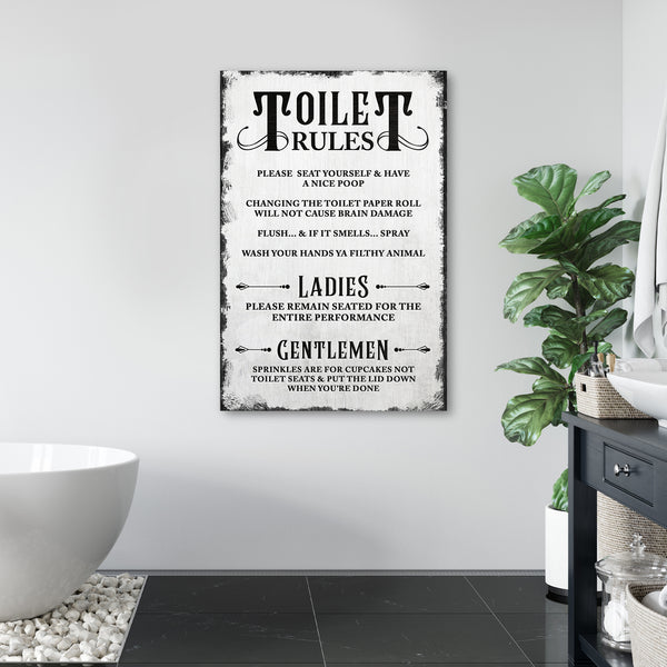 Flush Toilet Sign - Wall Art, Canvas Prints & Wall Decor | Tailored ...