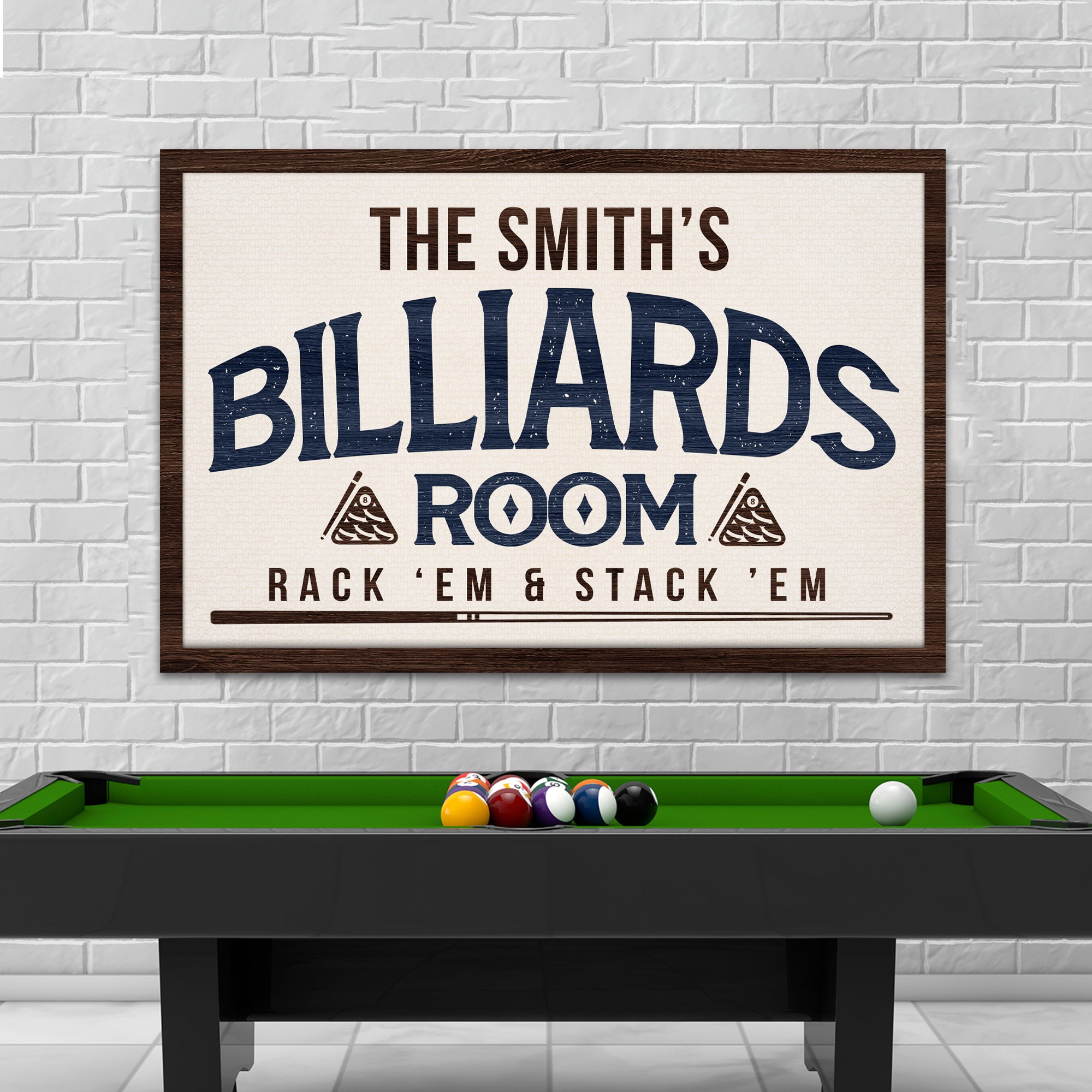 Rack Em Stack Em Billiards Room Sign II Personalized Canvas Wall Art ...