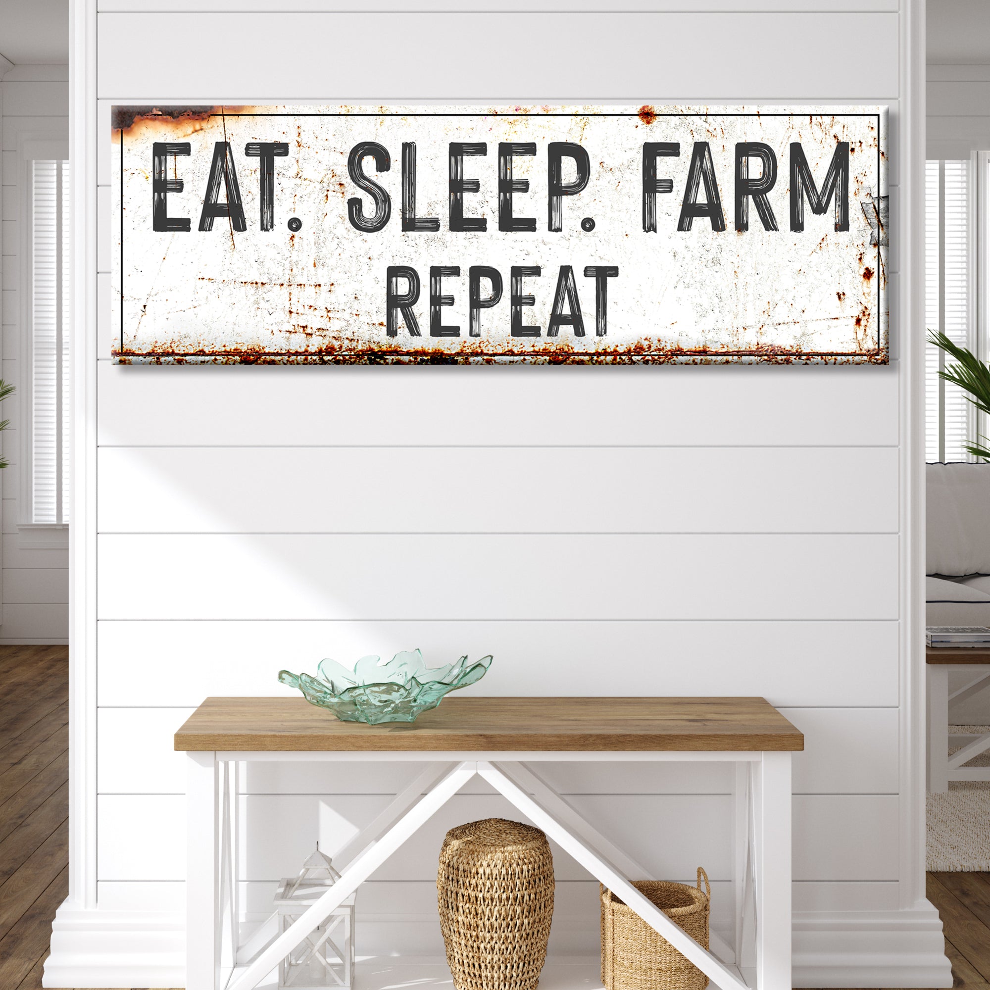 Eat Sleep Farm Repeat Sign - Tailored Canvases