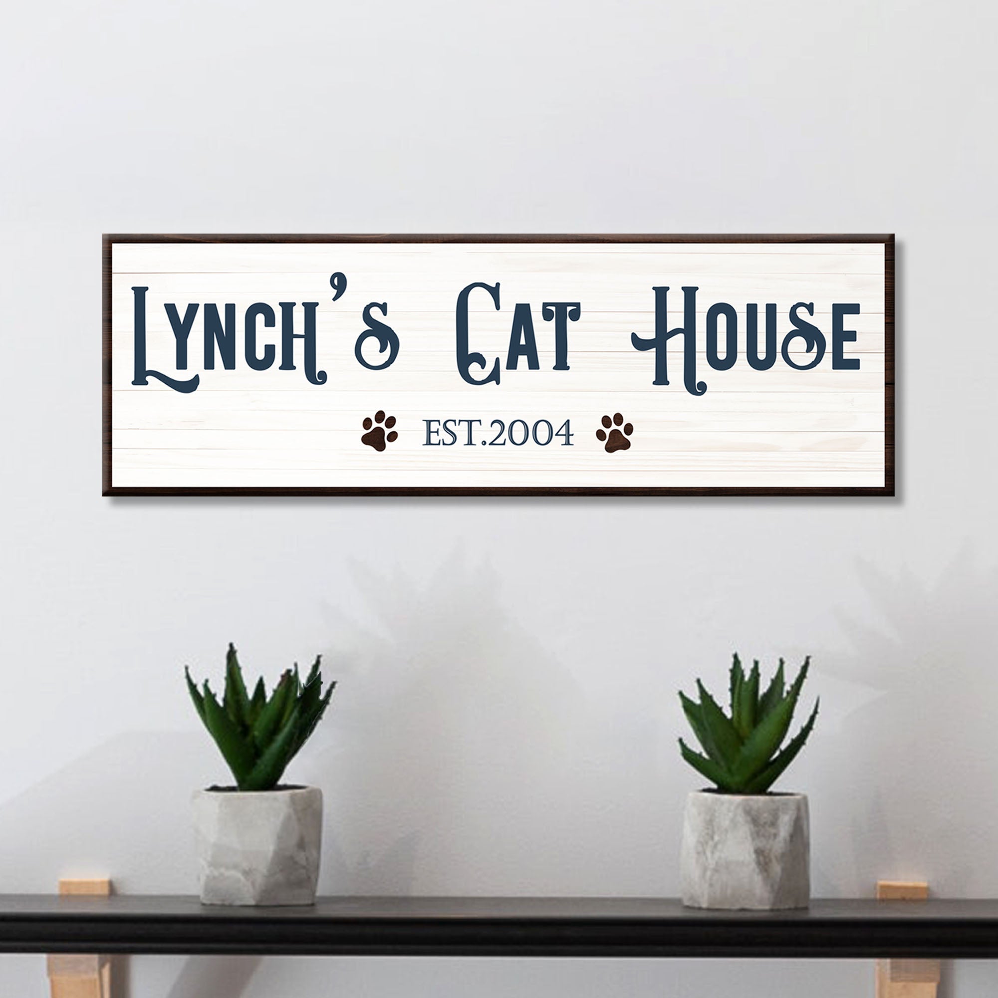 Cat House Sign Personalized Canvas Wall Art – Tailored Canvases