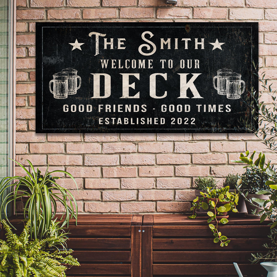 Personalized Deck Signs | Welcome to Our Deck Signs – Tailored Canvases